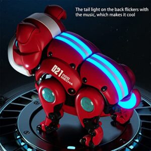 Robot Bulldog, Children's Intelligent Pet Dog, Voice Control, Music Puppy Pets, Lighting, Mechanical Dog Toys, Smart Interactive Stunt Robot Dog Toy for Toddlers, Kids 3-8 Year Gift