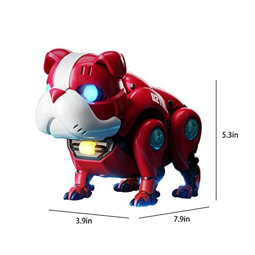 Robot Bulldog, Children's Intelligent Pet Dog, Voice Control, Music Puppy Pets, Lighting, Mechanical Dog Toys, Smart Interactive Stunt Robot Dog Toy for Toddlers, Kids 3-8 Year Gift