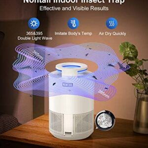 Fly Traps for Indoors, NONTAIL Indoor Fruit Fly Trap with 360°UV Light Fan, Catcher & Killer for Mosquito, Gnat, Moth, Fruit Flies, 4 Sticky Glue Boards Included