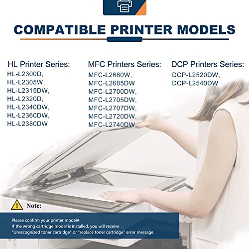 High Yield TN660 TN630 Black Toner Cartridge Replacement for Brother TN-660 630 to Use with MFC-L2700DW L2720DW L2740DW HL-L2300D L2320D L2360DW L2380DW DCP-L2540DW Laserjet Printer（2 Pack）