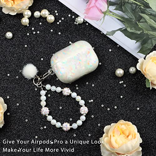 Cute Case for Airpod Pro with Pearl Lanyard Girly Cover Compatible with AirPods Pro 1st Generation (2019) Shell for Women