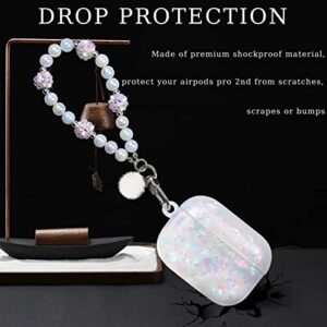 Cute Case for Airpod Pro with Pearl Lanyard Girly Cover Compatible with AirPods Pro 1st Generation (2019) Shell for Women