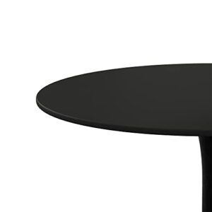 DKLGG 42" Modern Round Dining Table with MDF Table Top, Metal Base Pedestal Table Tulip Table Kitchen Table for 4-6 Person, Small Space Home, End Table Leisure Coffee Table, Black