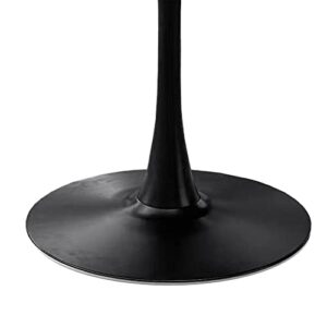 DKLGG 42" Modern Round Dining Table with MDF Table Top, Metal Base Pedestal Table Tulip Table Kitchen Table for 4-6 Person, Small Space Home, End Table Leisure Coffee Table, Black