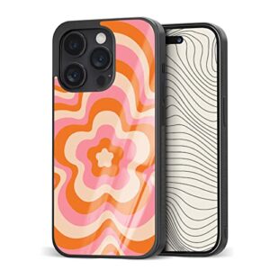 flower printing phone cases kawaii for girls aesthetic iphone 5 6 7 8 11 12 13 14 pro max plus mini xr xs se, samsung note 7 8 9 10 20 ultra plus, moto g100 edge s, pixel 6 6pro 7 pro, (orange)