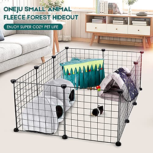 ONEJU Guinea Pig Hideout, 2 Pack Hideout for Guinea Pig, Guinea Pig Hideouts, Guinea Pig Cage Accessories for Guinea Pig, Bunny, Hamster, Chinchilla, Rabbit Without Metal Fences - Green 2 Pack