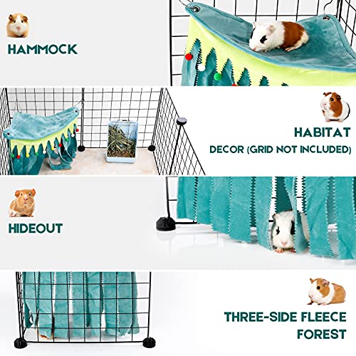 ONEJU Guinea Pig Hideout, 2 Pack Hideout for Guinea Pig, Guinea Pig Hideouts, Guinea Pig Cage Accessories for Guinea Pig, Bunny, Hamster, Chinchilla, Rabbit Without Metal Fences - Green 2 Pack