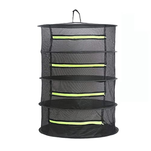 Eamecl Drying Rack Plant Net Premium Mesh Tents Dryer kit Hanging Clothes Net Folding Nylon Netting Collapsible Mesh Food Dehydrator Receive Storage Carrying Bag 4-Layer 2ft