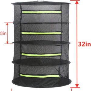 Eamecl Drying Rack Plant Net Premium Mesh Tents Dryer kit Hanging Clothes Net Folding Nylon Netting Collapsible Mesh Food Dehydrator Receive Storage Carrying Bag 4-Layer 2ft