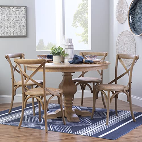 Powell Rustic Honey Natural Pedestal Round Top Sophia Dining Table