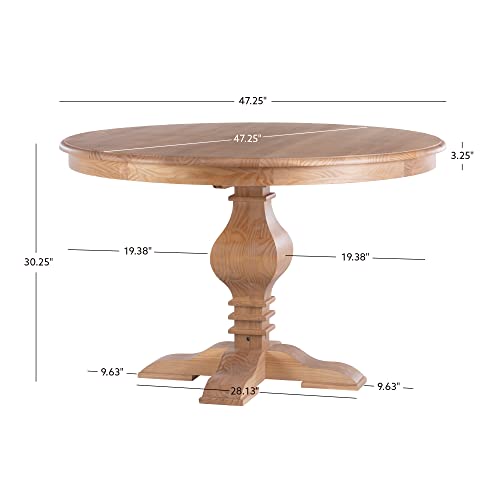 Powell Rustic Honey Natural Pedestal Round Top Sophia Dining Table