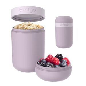 bentgo® snack cup - reusable snack container with leak-proof design, toppings compartment, and dual-sealing lid, portable & lightweight for work, travel, gym - dishwasher safe (orchid)