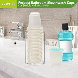 Compostable Disposable 3oz Bathroom Cups 100P Mouthwash Eco Friendly Plastic Paper Cups Biodegradable Bath Rinse Medicine Urine Cups Replace Mini Small Bathroom Cups 3 oz Paper Plastic Cup