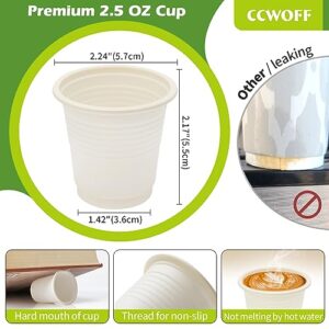 Compostable Disposable 3oz Bathroom Cups 100P Mouthwash Eco Friendly Plastic Paper Cups Biodegradable Bath Rinse Medicine Urine Cups Replace Mini Small Bathroom Cups 3 oz Paper Plastic Cup