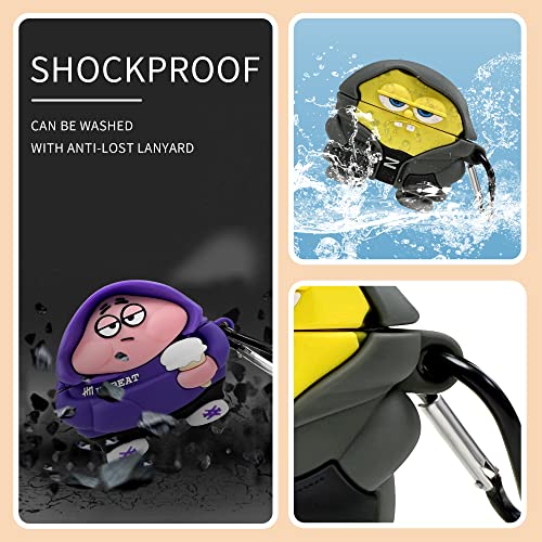 Cute Cartoon Character Airpods Pro 2 Case, Anti-Fall Soft Silicone Airpods Pro 2nd Generation Case Cute, Funny Kawaii Fashion Cartoon 3D Case for AirPods Pro 2 with Keychain (Yellow)