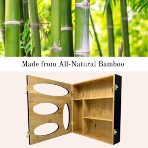 Ziplock Bag Organizer - Bamboo Bag Storage Organizer for Kitchen Drawer, Wooden Baggie Storage Organizer, Compatible with Slider Quart, Gallon, Snack and Sandwich Bags Organizer for Pantry (Black)