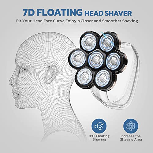 7 Blades Head Shaver Replacement Heads, Shaver Blade Heads Replacement for Electric Razor for Men