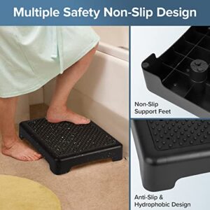 TARFEPA Mobility Step Stool for Adults, Indoor/Outdoor Portable Stair Assist, Anti-Slip Bathroom Step Stool, Platform Step for Kitchen, Office, and Bedroom, Car Step Stool for Elderly, Black