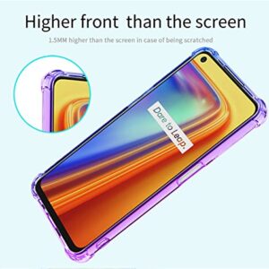 KOARWVC Case for Realme 7 4G/Realme Narzo 20 Pro Case, Crystal Clear Case Gradient Slim Anti Scratch TPU Shockproof Protective Phone Cases Cover for Realme 7 4G (Purple/Blue)