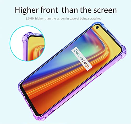 KOARWVC Case for Realme 7 4G/Realme Narzo 20 Pro Case, Crystal Clear Case Gradient Slim Anti Scratch TPU Shockproof Protective Phone Cases Cover for Realme 7 4G (Purple/Blue)