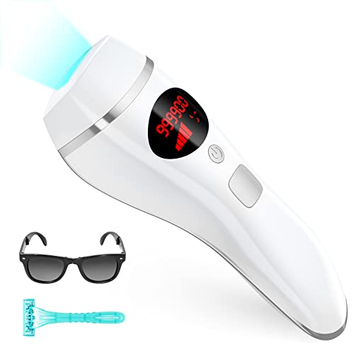 Laser Hair Removal Device for Women and Men, Upgraded to 999,900 Flashes IPL Hair Removal,Permanently Reduces Body and Facial Hair Regrowth