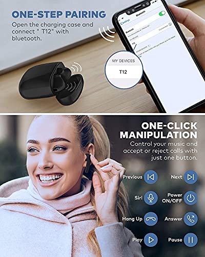 Wireless Earbuds, Bluetooth 5.0 Earbuds HiFi Sterero with 35H Playtime, IPX5 Waterproof True Wireless Earbuds with Microphone, Bluetooth Headphones for Sport and Working,for Android/iOS/Mac etc