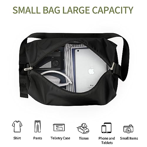 Small Gym Bag for Women Waterproof Workout Bags Mini Duffle Bag for Men Sports Bag Dance Bag Cute Yoga Exercise Bag with Wet Pocket for Exercise Camping Swiming Beach Yoga Dance Black