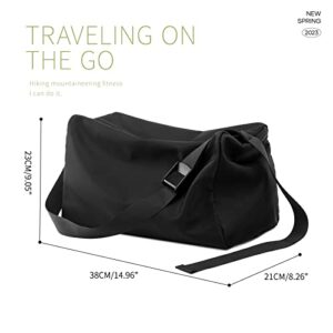 Small Gym Bag for Women Waterproof Workout Bags Mini Duffle Bag for Men Sports Bag Dance Bag Cute Yoga Exercise Bag with Wet Pocket for Exercise Camping Swiming Beach Yoga Dance Black