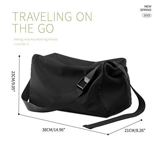 Small Gym Bag for Women Waterproof Workout Bags Mini Duffle Bag for Men Sports Bag Dance Bag Cute Yoga Exercise Bag with Wet Pocket for Exercise Camping Swiming Beach Yoga Dance Black