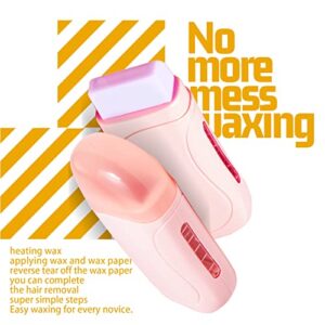 Waxfans roll on wax warmer,Easy to Use, roll on wax kit for hair removal,Suitable for Beginners Waxing at Home, wax roller Long-Lasting Hair Removal Effect Enjoy Sexy Skin,Great Gift wax roller kit，ce