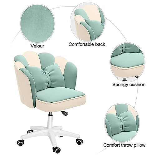 Office Chair Cute Petal Desk Chair, Modern Fabric Home Butterfly Chairs Height Adjustable Makeup Computer