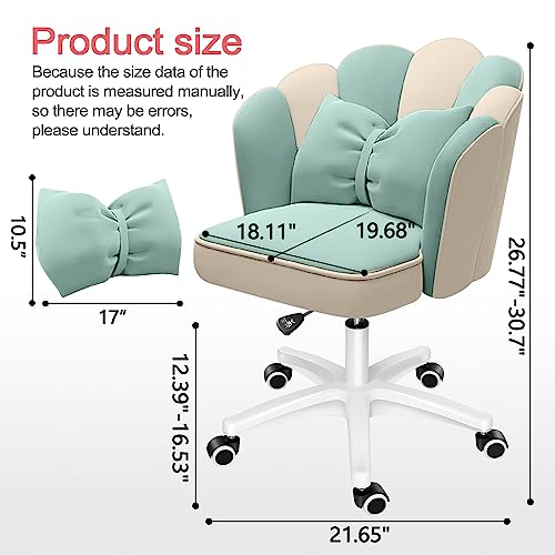 Office Chair Cute Petal Desk Chair, Modern Fabric Home Butterfly Chairs Height Adjustable Makeup Computer