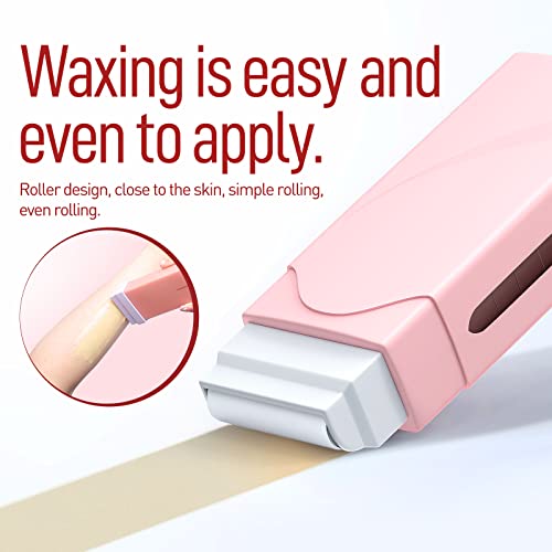 Waxfans Roll on Wax Kit,at Home Waxing Kit for Women ，Easy Rolling Wax roller ，Wax Warmer for Hair Removal,Wax Roller Kit