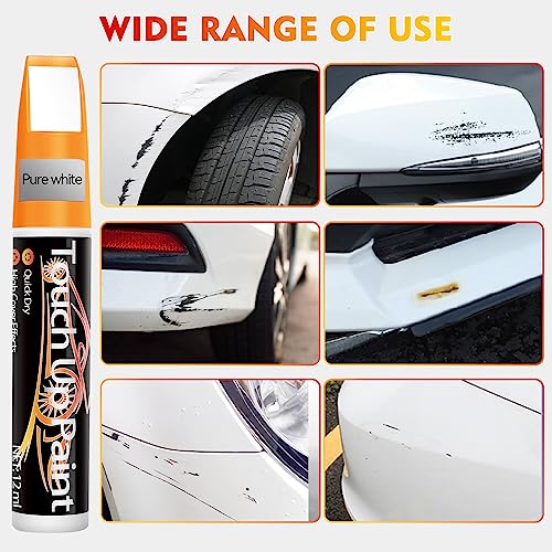 White Touch Up Paint for Cars, Quick And Easy Car Scratch Remover for Deep Scratches，Two-In-One Automotive Car Paint Scratch Repair for Vehicles, Auto Paint for Erase Car Scratches