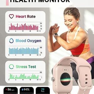 Smart Watch for Women, Answer Make Call, Alexa Built-in, 1.8" Touch Screen Fitness Tracker with 100+ Sport Modes, Heart Rate Blood Oxygen Sleep Monitor, IP68 Waterproof watch for iPhone Android