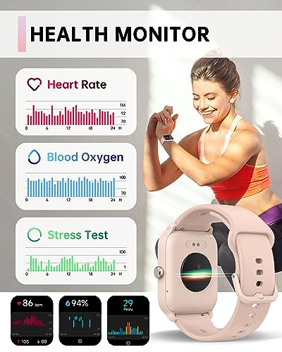 Smart Watch for Women, Answer Make Call, Alexa Built-in, 1.8" Touch Screen Fitness Tracker with 100+ Sport Modes, Heart Rate Blood Oxygen Sleep Monitor, IP68 Waterproof watch for iPhone Android