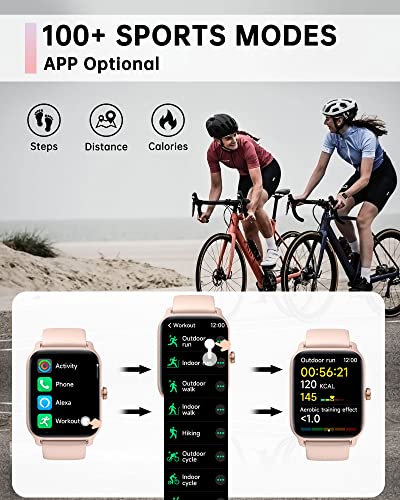 Smart Watch for Women, Answer Make Call, Alexa Built-in, 1.8" Touch Screen Fitness Tracker with 100+ Sport Modes, Heart Rate Blood Oxygen Sleep Monitor, IP68 Waterproof watch for iPhone Android