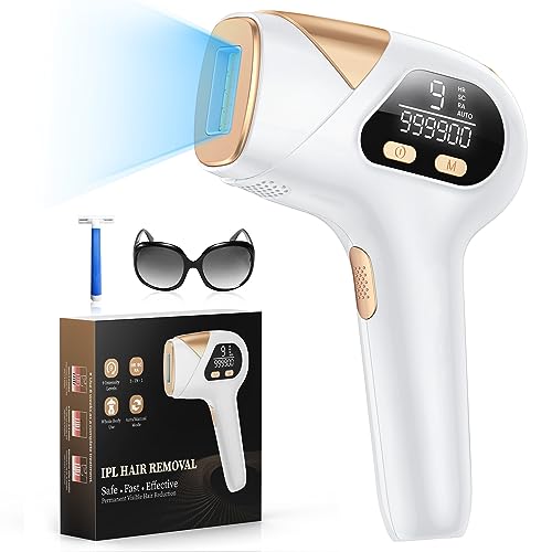 AMOTAOS Laser Hair Removal, IPL Hair Removal for Women and Men, 3-in-1 At-Home Permanent Hair Removal Device 9 Levels Upgraded 999900 Flashes Hair Remover for Face Armpits Arms Bikini Line Legs