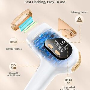 AMOTAOS Laser Hair Removal, IPL Hair Removal for Women and Men, 3-in-1 At-Home Permanent Hair Removal Device 9 Levels Upgraded 999900 Flashes Hair Remover for Face Armpits Arms Bikini Line Legs