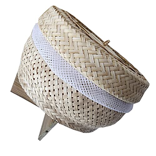 Heavens Tvcz Bamboo Rice Steamer Basket with Lid Sticky Handmade Natural Thai Wicker Cooking Glutinous Rice Free Cheesecloth Filter Free Cloth 2 piece