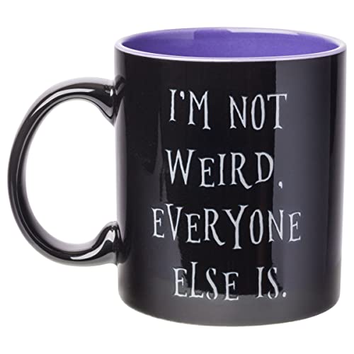 Silver Buffalo Wednesday Addams I'm Not Weird, Everyone Else Is Ceramic Mug, 20 Ounces