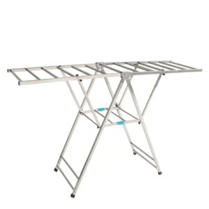 zoes homeware heavy duty clothes drying rack | stainless steel drying rack clothing | large foldable collapsible laundry drying rack | laundry hanger dryer rack