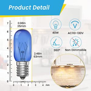 Bonlux 297048600 241552802 Refrigerator Light Bulb Replacement 40W T8 E17 110-130V Compatible with Frigi-daire, Ken-More, Whirl-Pool, Kitchen-Aid, Elect-rolx (2 Pack)