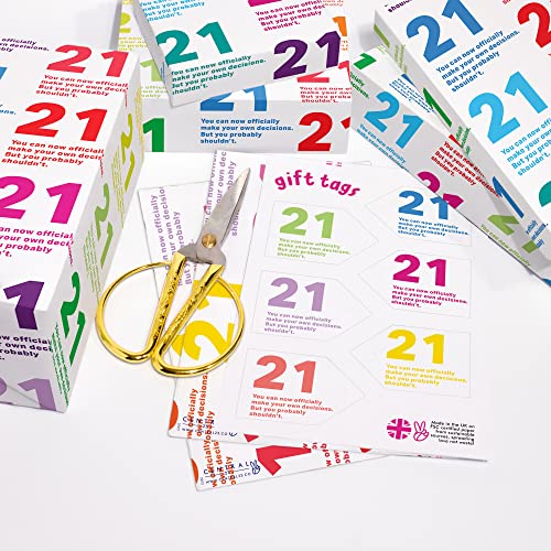 CENTRAL 23 Funny Wrapping Paper Adult - 21st Birthday Wrapping Paper For Women Or Men - 6 Sheets Gift Wrap For Birthdays - Comes With Fun Stickers