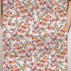 CENTRAL 23 Floral Wrapping Paper - 6 Gift Wrap Sheets - Woodland Creatures Wrapping Paper - Deer Bunny Animals Flowers - Comes With Fun Stickers