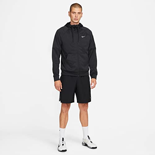 Nike Dry Men's Therma Full Zip Hoodie (as1, alpha, m, regular, regular, Black/Black/White)