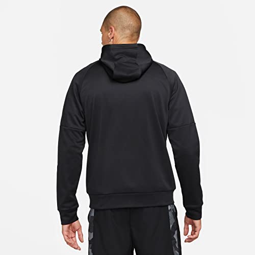 Nike Dry Men's Therma Full Zip Hoodie (as1, alpha, m, regular, regular, Black/Black/White)