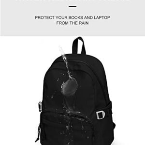 winspansy Small Travel Backpack For Women Men Aesthetic Lightweight Daypack Simple Cute Backpack Waterproof College bag Fit 14 Inch Laptop, Black