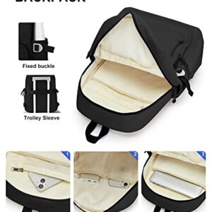 winspansy Small Travel Backpack For Women Men Aesthetic Lightweight Daypack Simple Cute Backpack Waterproof College bag Fit 14 Inch Laptop, Black