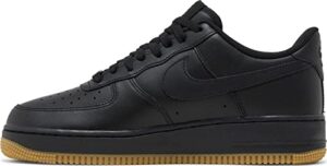 nike men's air force 1 low '07 shoe, black/gum light brown/black, 7